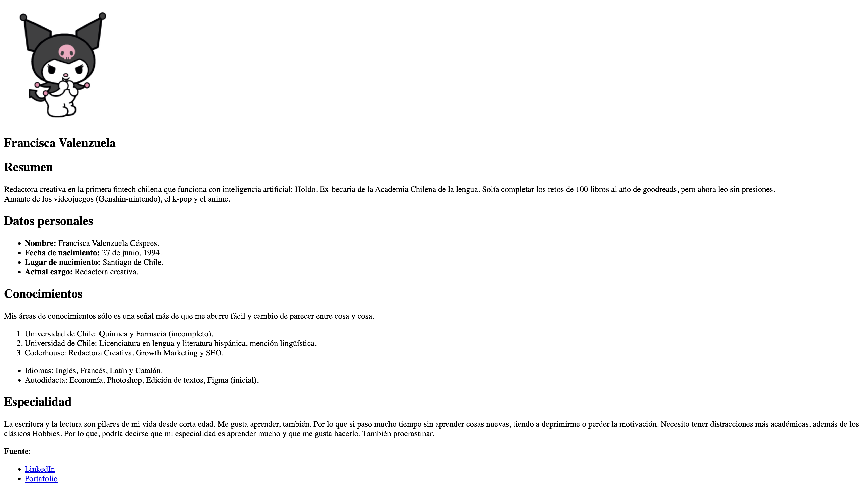 Desafío 1: Curriculum